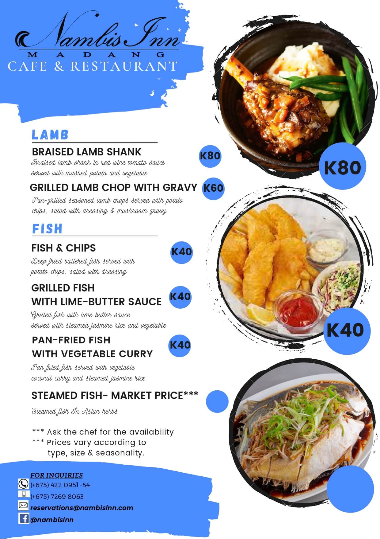 Menu - Nambis Inn Madang